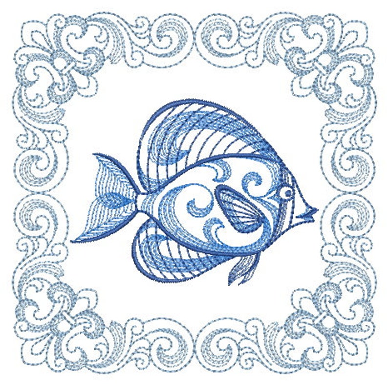 Baroque Sea Life Machine Embroidery Designs Pack Instant - Etsy