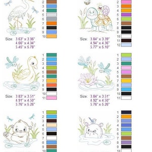 Vintage Pond Scene Machine Embroidery Designs Instant Download - Etsy