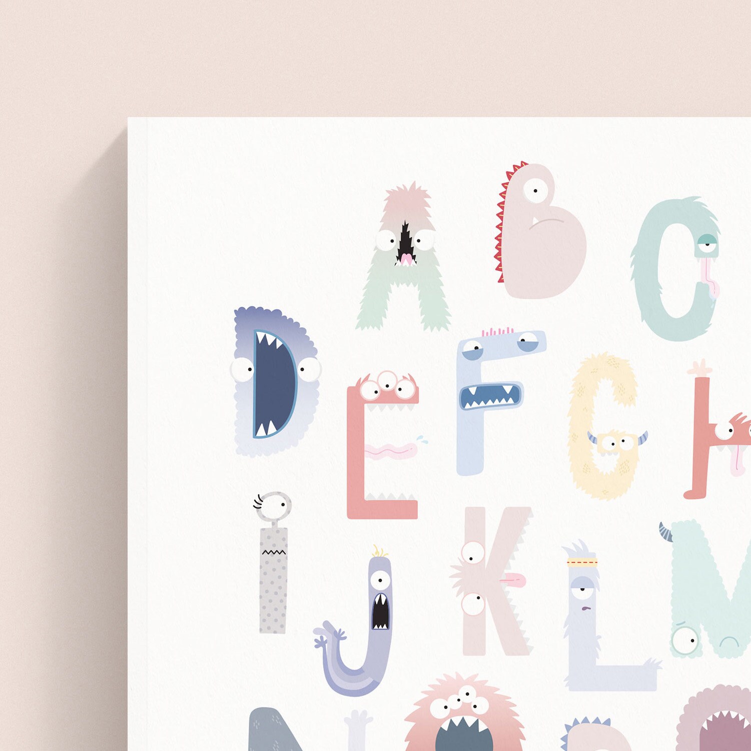 Monster Alphabet Poster AZ - Etsy