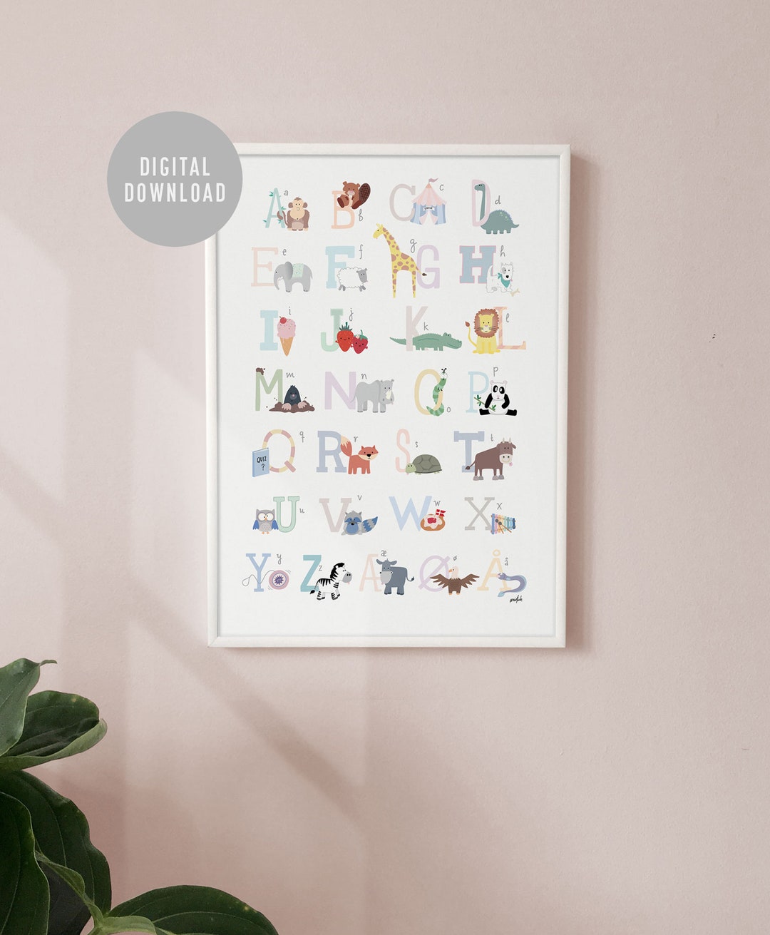 ABC Poster Danish Alphabet / Dansk Alfabet Digital Download - Etsy