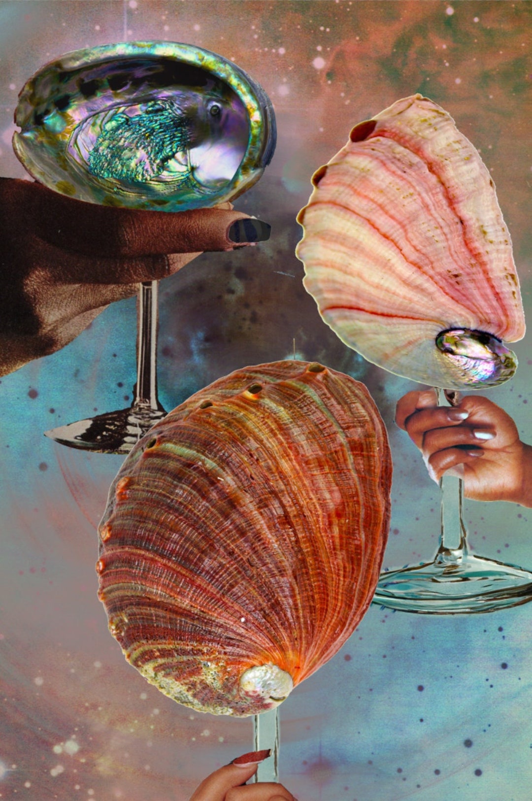 Shell Drinkware, Shell Wine Glass, Art for Kitchen, You Deserve A Break ...