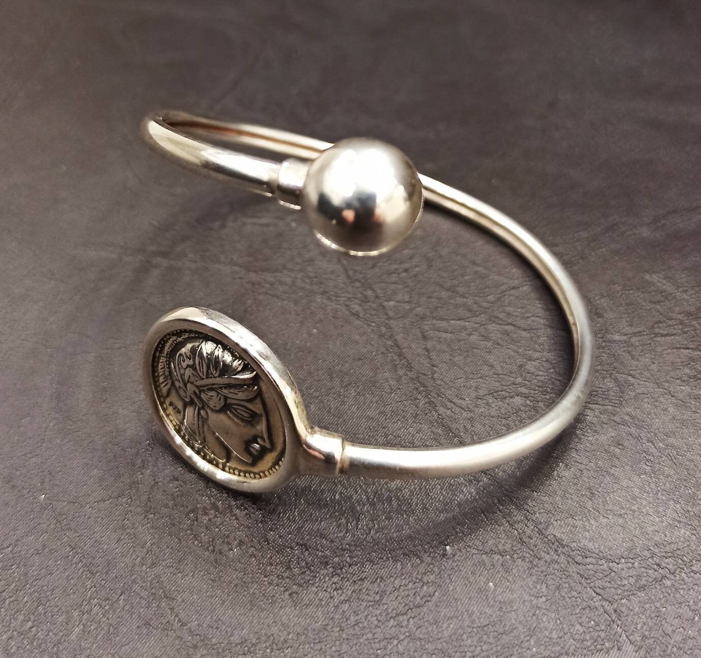 Sterling Silver Flexible Coin Bracelet | Etsy