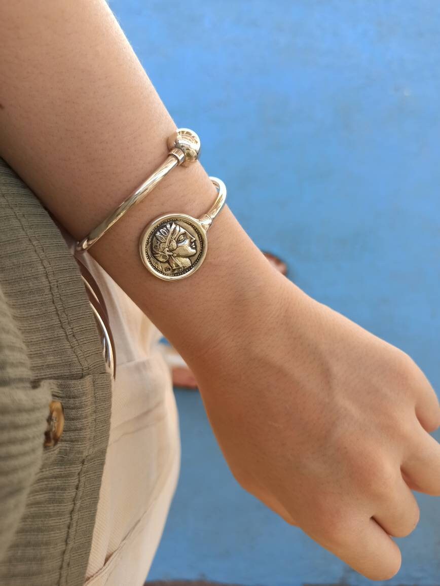 Sterling Silver Flexible Coin Bracelet | Etsy