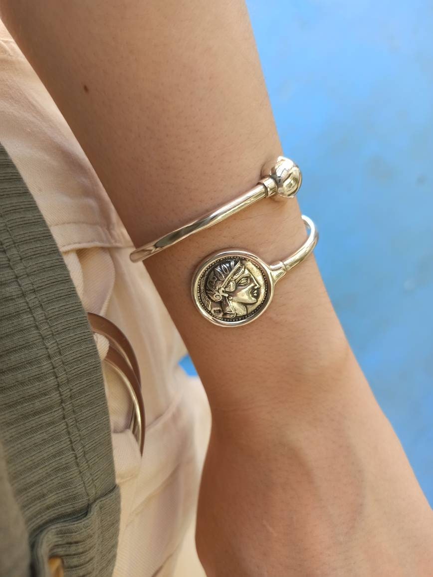 Sterling Silver Flexible Coin Bracelet | Etsy