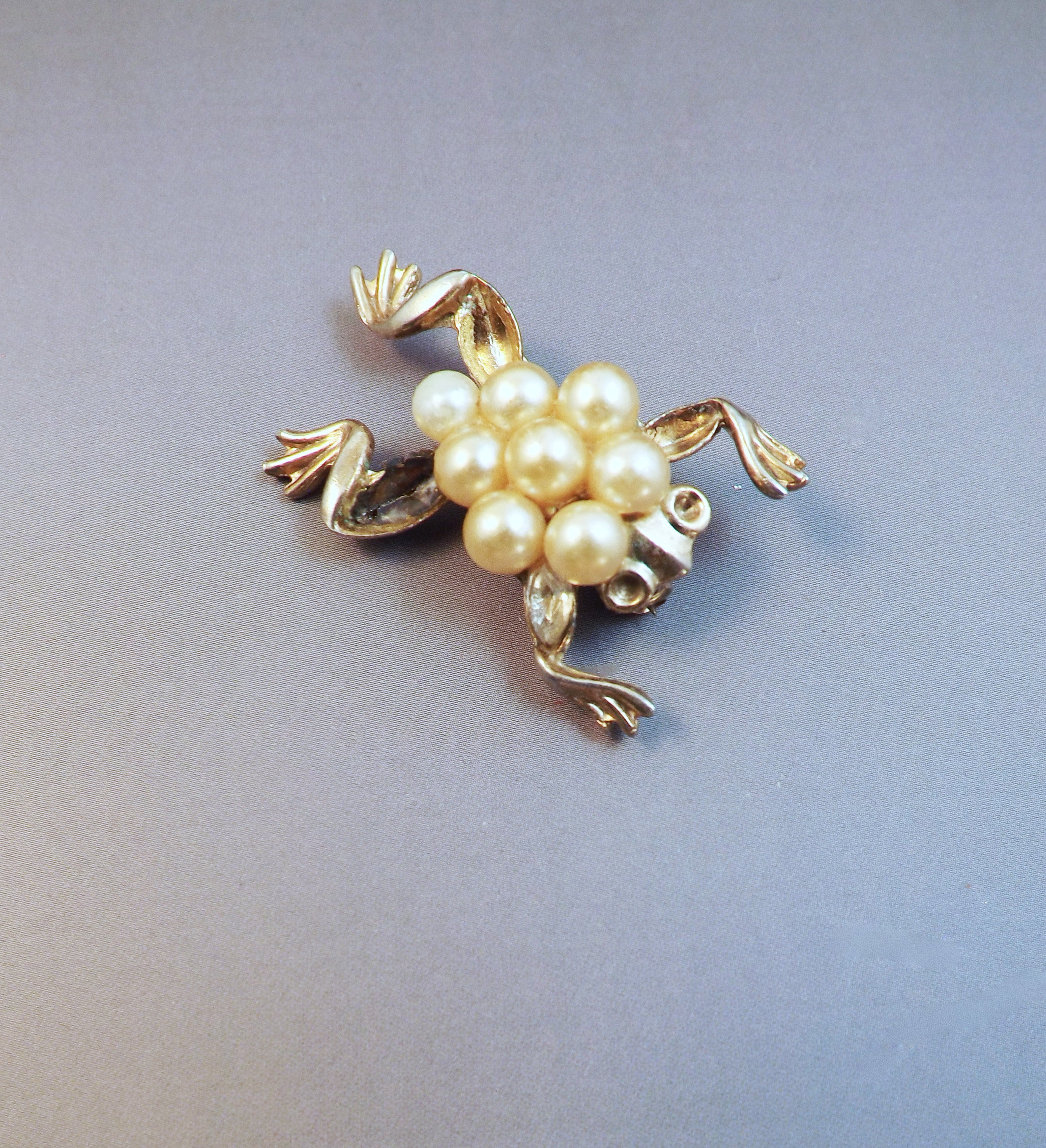 Vintage Froggy Pin Collector Piece Frog Pin Whimsical Frog Pearl ...