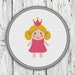 Little Pink Princess With A Crown Counted Cross Stitch Pattern - PDF ...