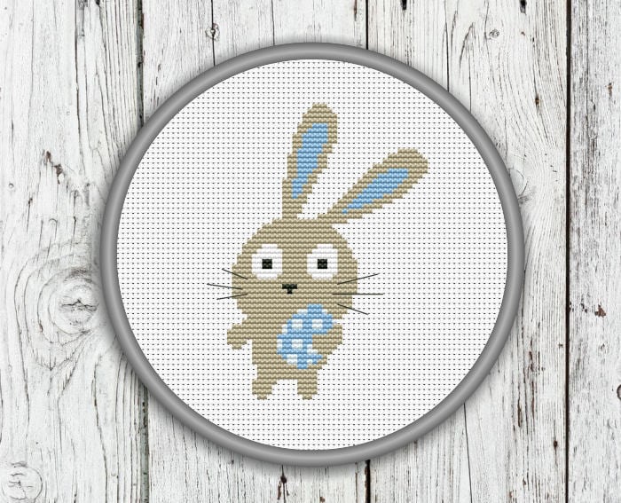 Easter Bunny Counted Cross Stitch Pattern, Animals Needlepoint Pattern ...