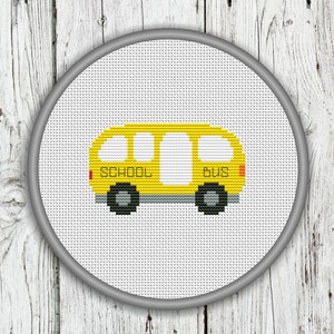 School Bus Counted Cross Stitch Pattern, Needlepoint Pattern - PDF ...