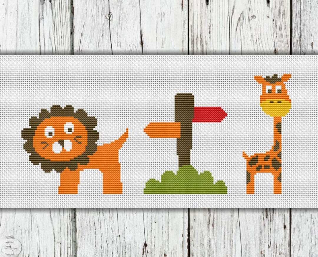 Cute Animals Counted Cross Stitch Pattern, Zoo Collection -PDF, Instant ...
