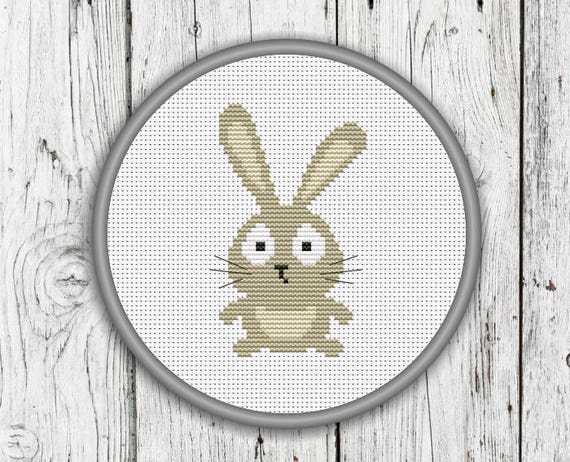 Little Bunny Cross Stitch Pattern Animals Needlepoint Pattern | Etsy