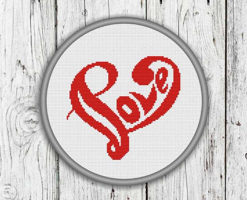 Love Letters and Heart Counted Cross Stitch Pattern PDF - Etsy