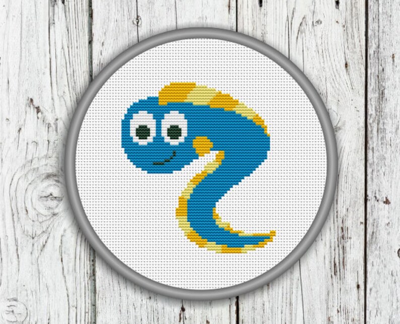 Cute Smiling Eel Counted Cross Stitch Pattern - PDF, Instant Download ...