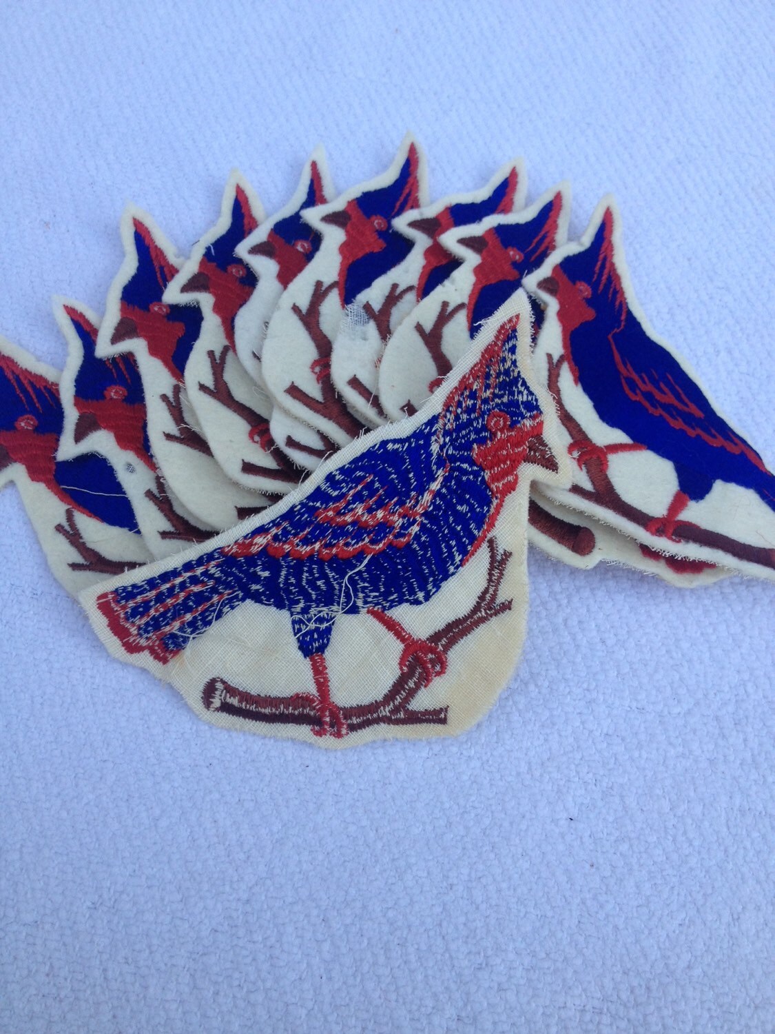 Vintage 70's Embroidered Blue Bird Jacket Patch / Jersey | Etsy