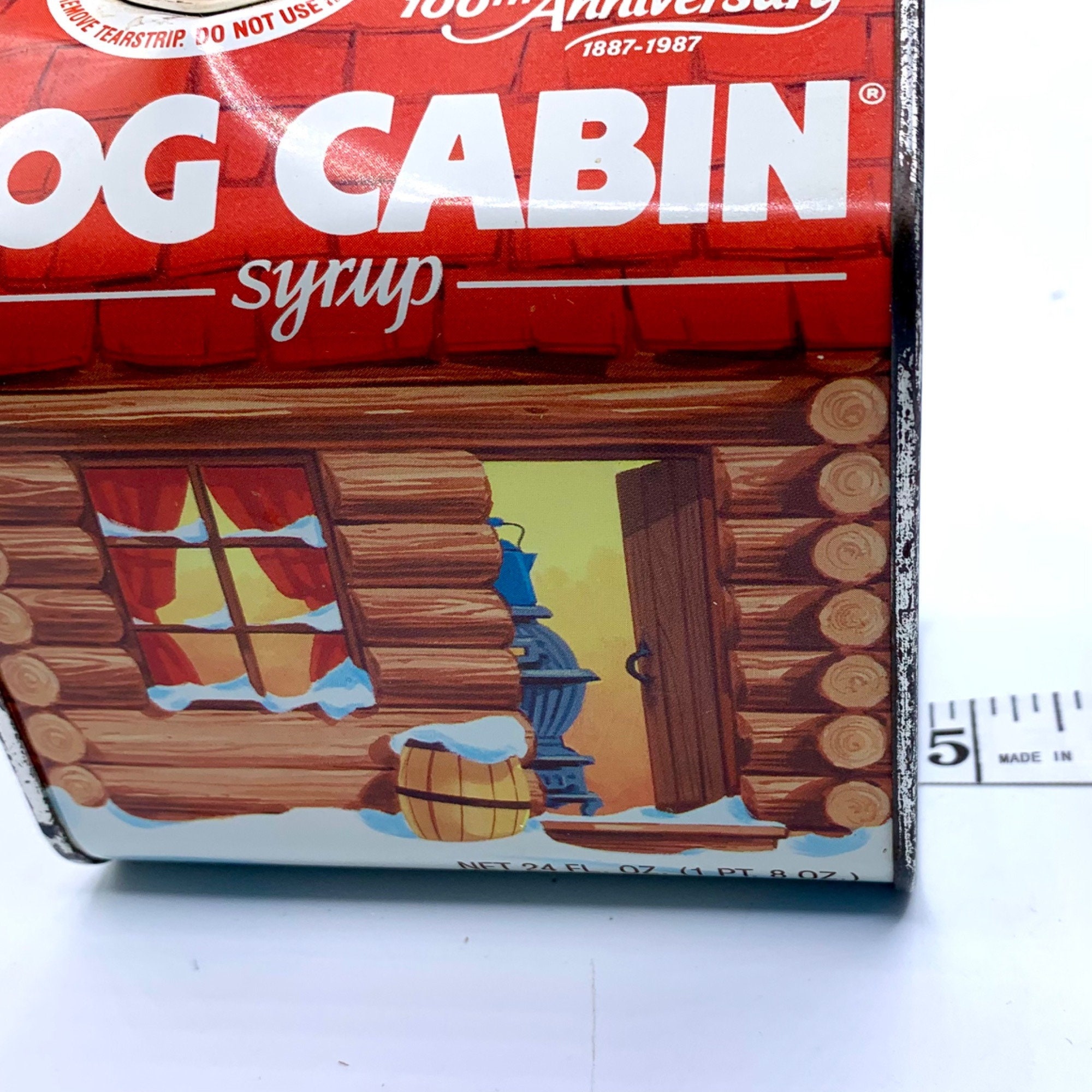 Vintage Log Cabin Syrup 1987 100th Anniversary Tin Food Metal Food ...