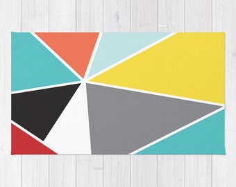 Honeycomb Pattern Area Rug Mustard Yellow Rug Geometric Area | Etsy