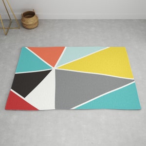 Geometric Triangles Area Rug - Triangles Rug - Mid Century Decor ...