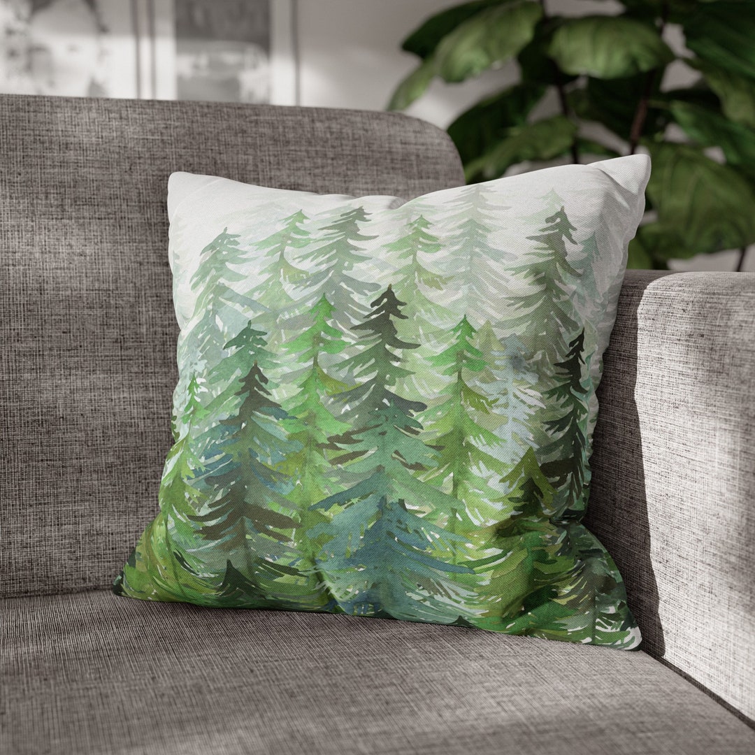 Pine Trees Pillow Cover / Tree Pillow Cover / Forest Pillow Cover ...