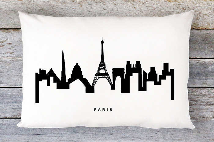 Paris Skyline Pillow Paris Cityscape Throw Pillow Modern | Etsy