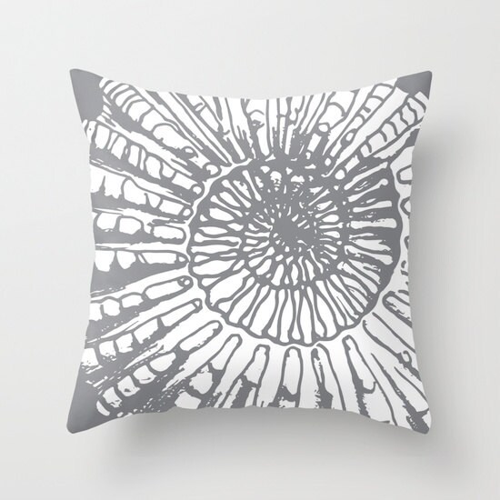 Nautilus Pillow With Insert Fossil Sea Life Fossil Print - Etsy