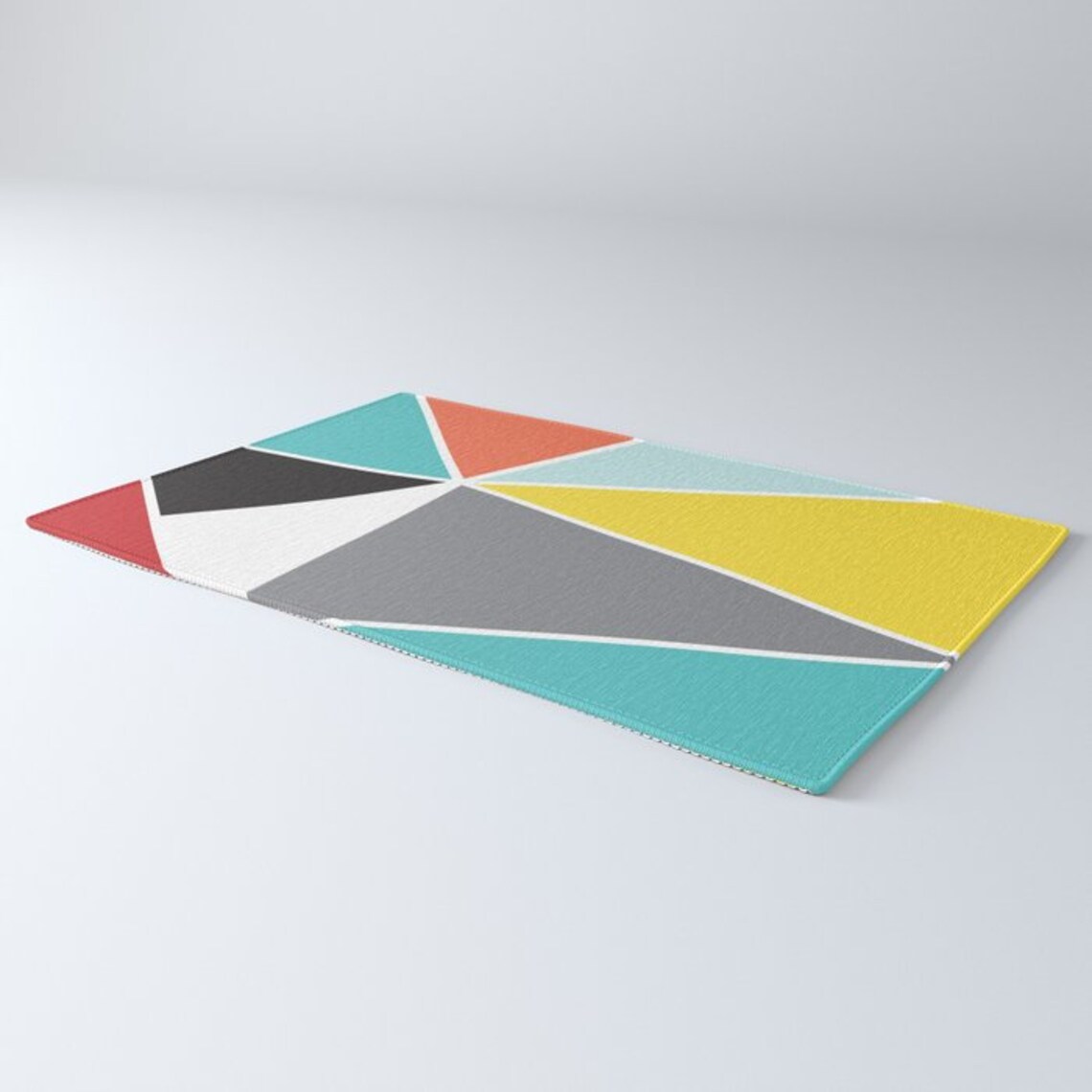 Geometric Triangles Area Rug Triangles Rug Mid Century | Etsy