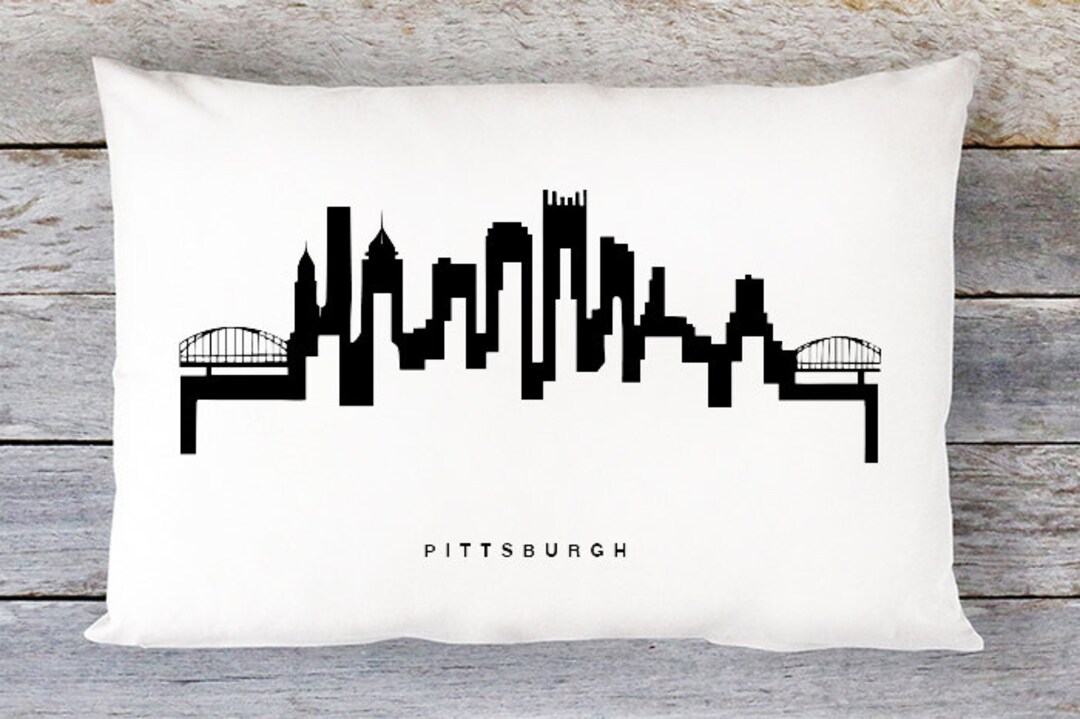 Pittsburgh Skyline Pillow - Pittsburgh Cityscape Throw Pillow - Modern ...