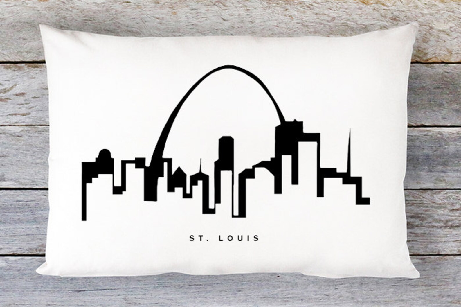 St Louis Skyline Pillow - St Louis Skyline Throw Pillow - Modern Black ...