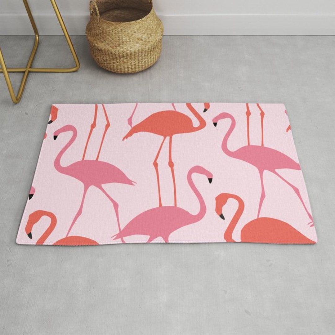 Flamingo Rug, Flamingo Decor, Tropical Decor, Nursery Rug - Etsy