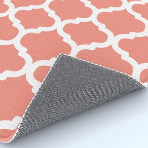 Moroccan Pattern Area Rug - Coral and White - Modern Home Decor - Etsy