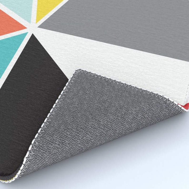 Geometric Triangles Area Rug Triangles Rug Mid Century | Etsy