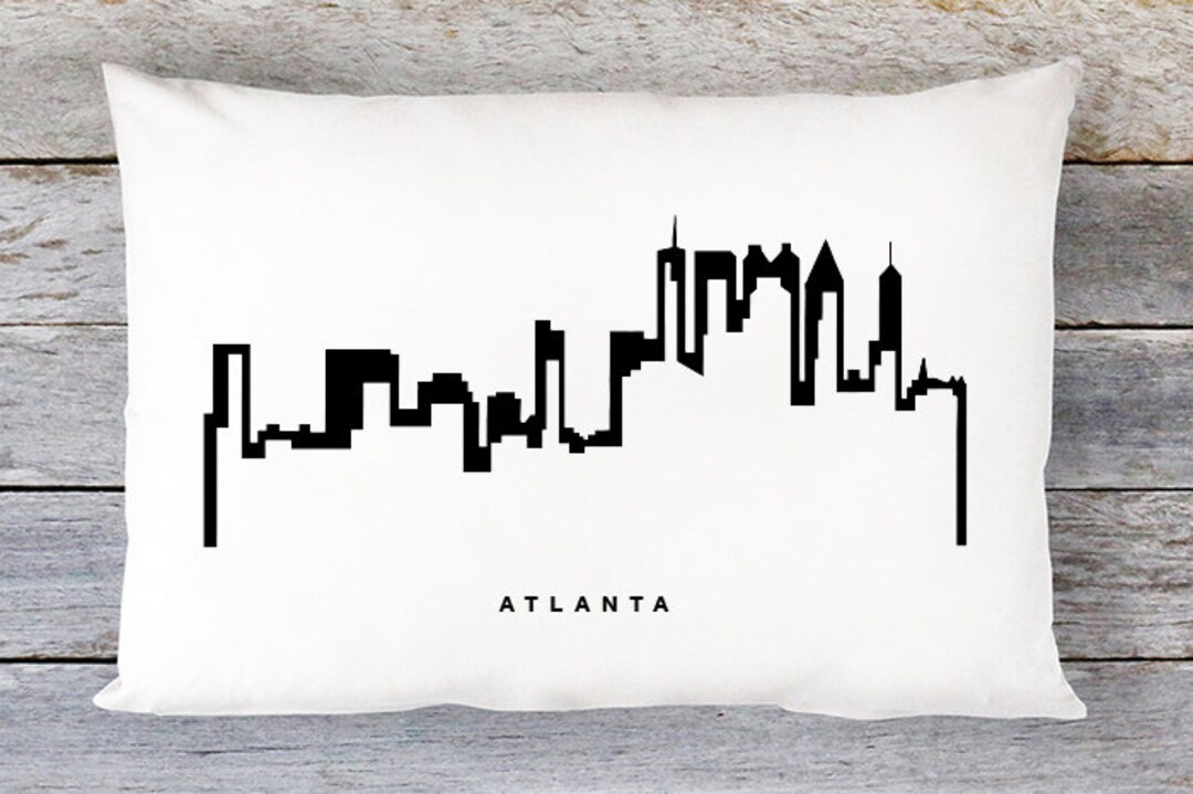Atlanta Skyline Pillow - Atlanta Skyline Throw Pillow - Modern Black ...