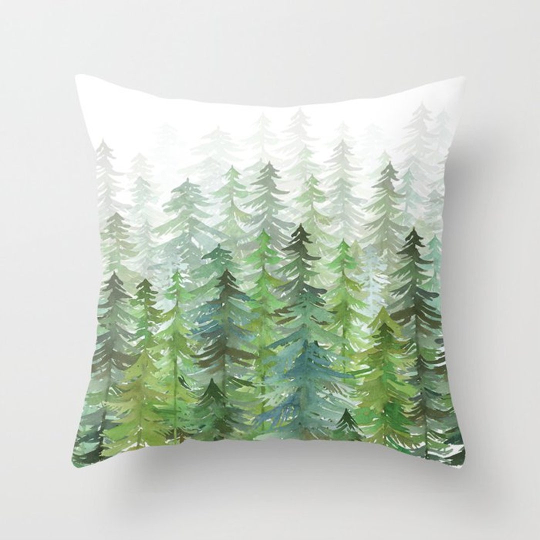 Pine Trees Pillow Cover / Tree Pillow Cover / Forest Pillow - Etsy