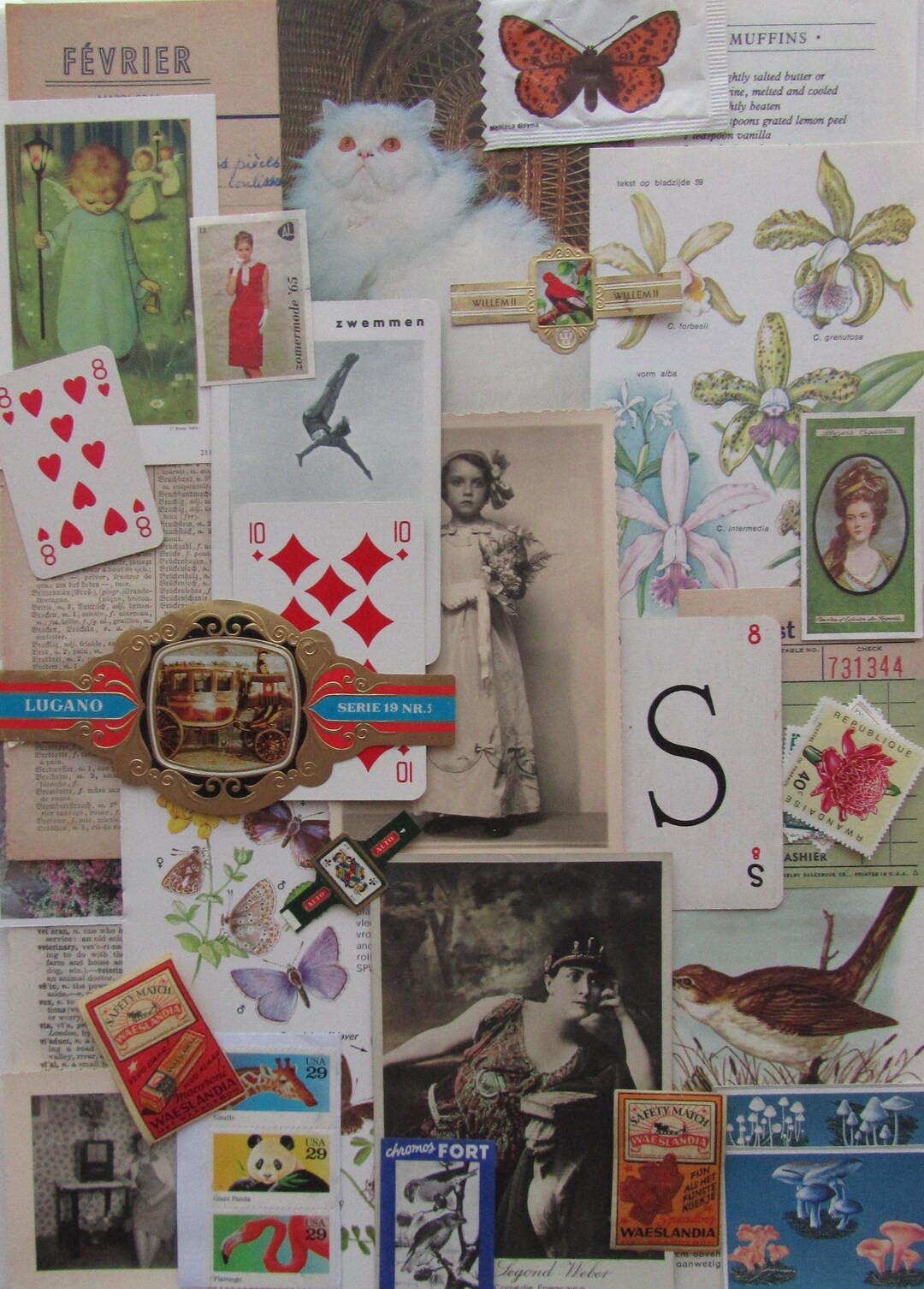 Vintage Ephemera Pack, 50 Pieces, Srapbooking, Collages, Junk Journal ...