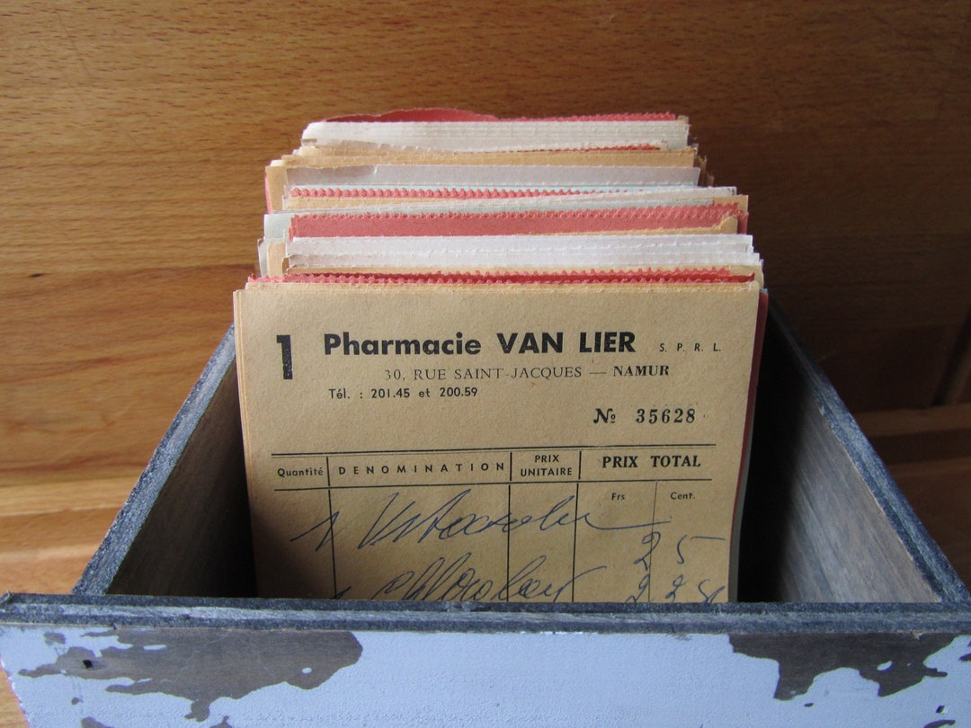 Pharmacy Receipts, French Ephemera, 9, 15 or 40 Vintage Handwritten ...