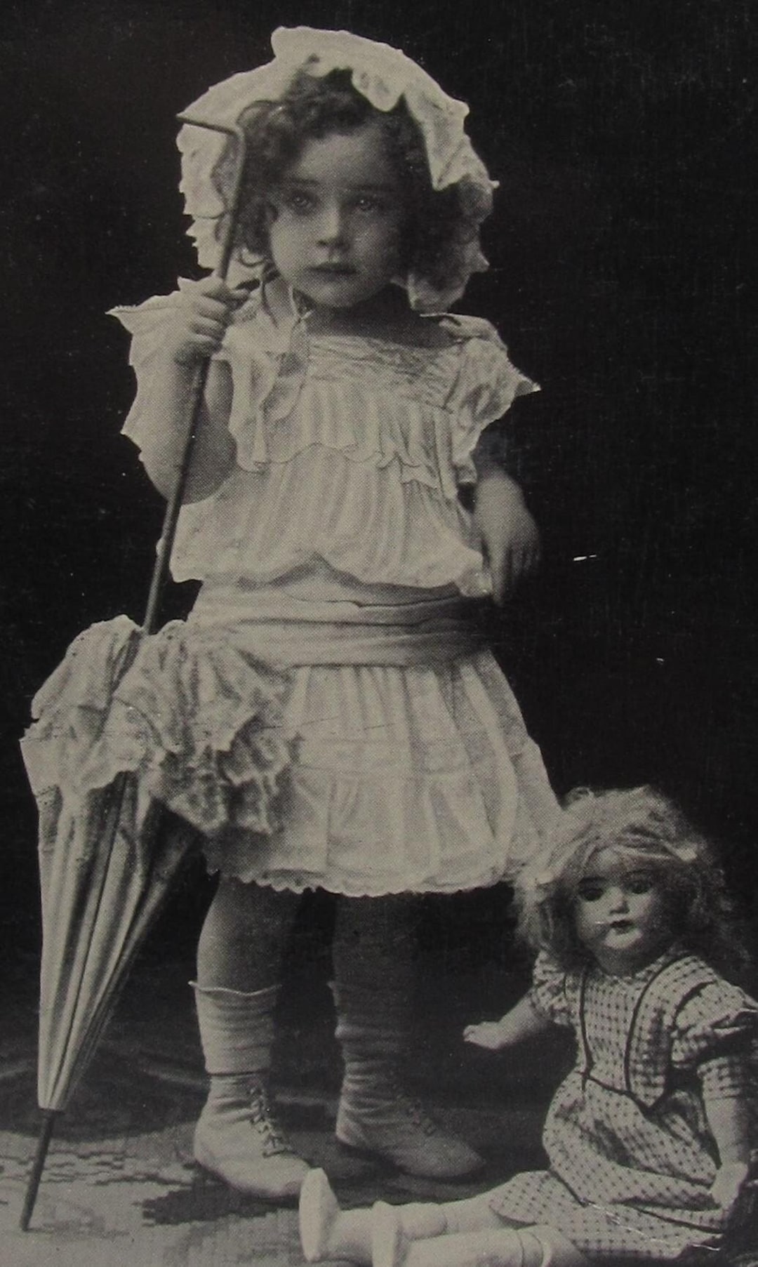 Glossy Vintage Postcard Girl, Gorgeous Antique Postcard of a Beautiful ...