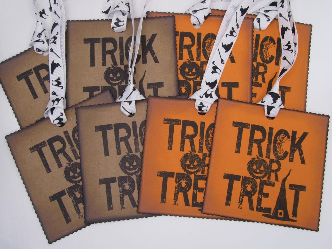 Halloween Tags "trick or Treat", Halloween Gift Tags, Hang Tags, Gift ...