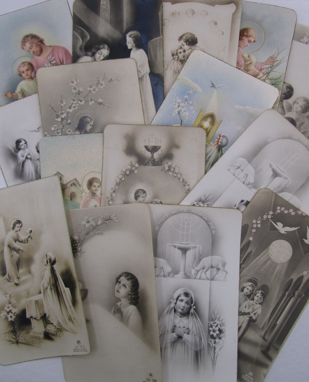 Set of 15 Original Holy Cards, Communion Cards French/dutch, 1940s, 50s ...
