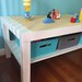 Building Block Table 35" by 21" With Storage Shelf(custom Color Options ...
