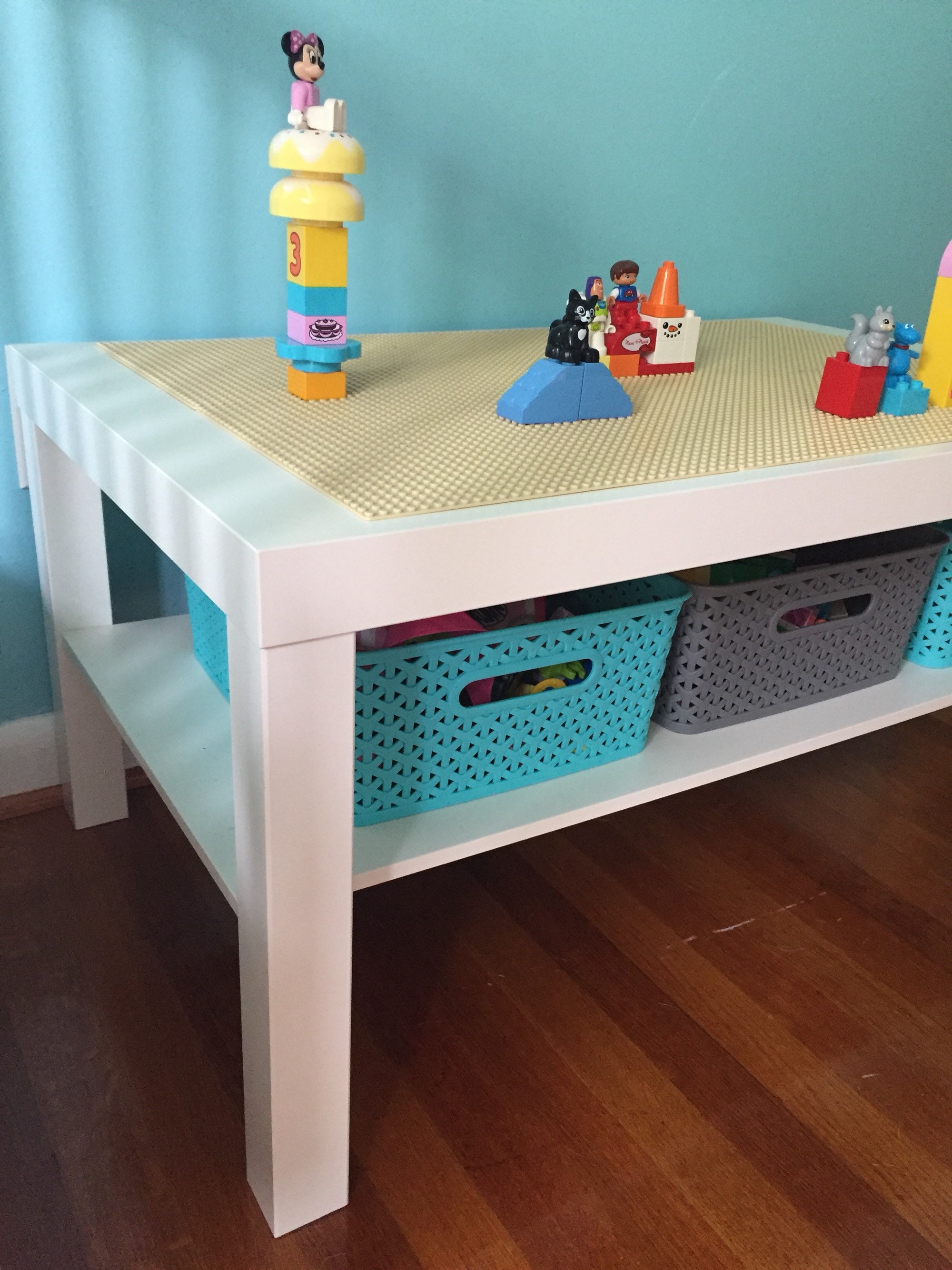 Building Block Table 35" by 21" With Storage Shelf(custom Color Options ...