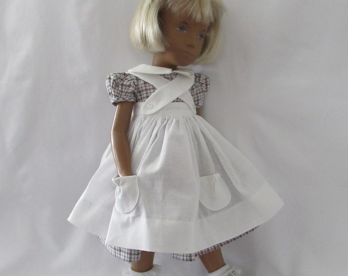 Sasha Doll Clothes A Scaled For Sasha Plaid Dress White Collar A Lovely Pinafore In A Cross