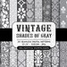 Vintage Black and White Digital Paper Set, Seamless Textures, Vintage ...