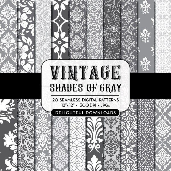 Gray Damask - Etsy