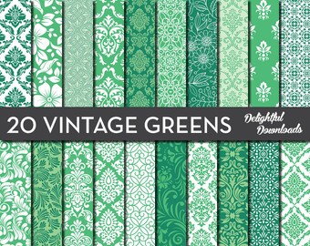 Blue Floral Digital Paper 20 VINTAGE BLUES with 20 | Etsy