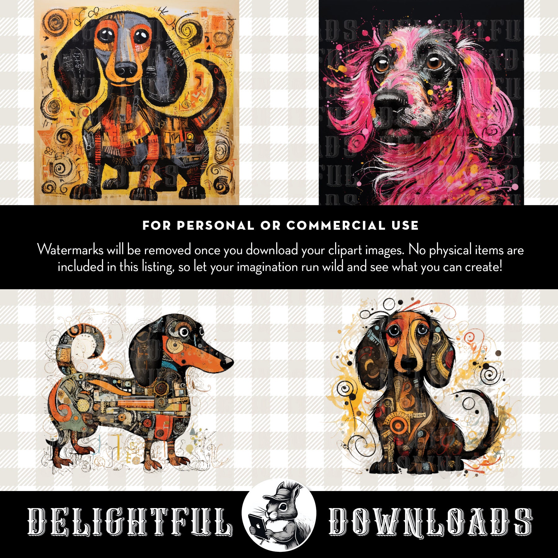 Dachshund Clipart | Cute Dog Clipart | Digital Download | Doxie Bundle ...