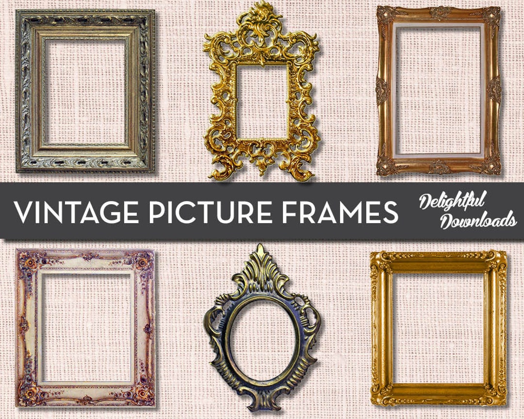 Antique Vintage Picture Frame Clip Art for Digital Collage ...