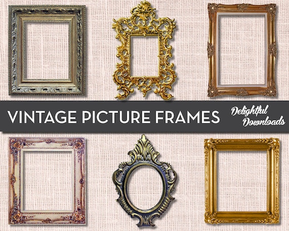 Antique Vintage Picture Frame Clip Art for Digital Collage - Etsy