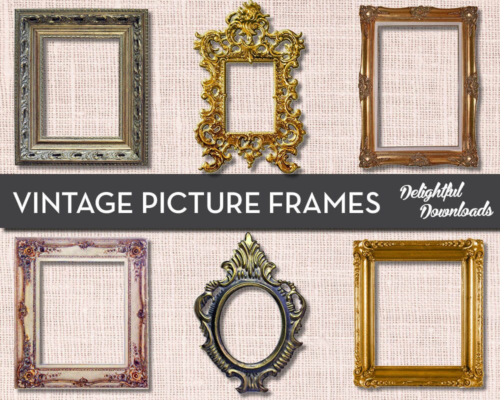 Antique Vintage Picture Frame Clip Art for Digital Collage ...