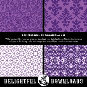 Purple Floral Digital Paper "20 VINTAGE Purples" With 20 Purple Floral ...
