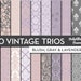Blush Floral Digital Paper "20 VINTAGE Trios" With 20 Blush Gray ...