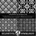 Vintage Black and White Digital Paper Set, Seamless Textures, Vintage ...