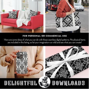 Vintage Black and White Digital Paper Set, Seamless Textures, Vintage ...